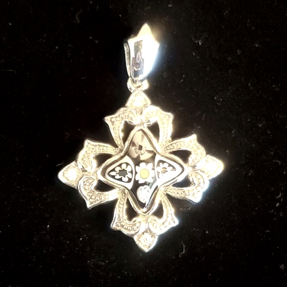Alan K | Jewelry | Alan K Cross Pendant Italian Millefiore Glass With ...